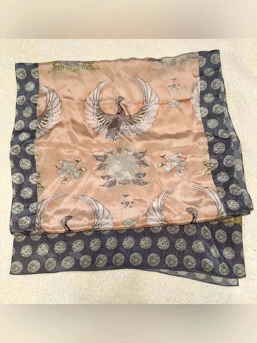 The Met | Accessories | The Met Silk Scarf Japanese Momoyama Cranes ...